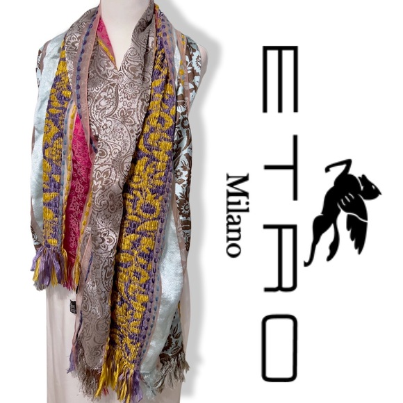 Etro | Accessories | Rare Vintage Etro Milano Tapestry Fringe ...